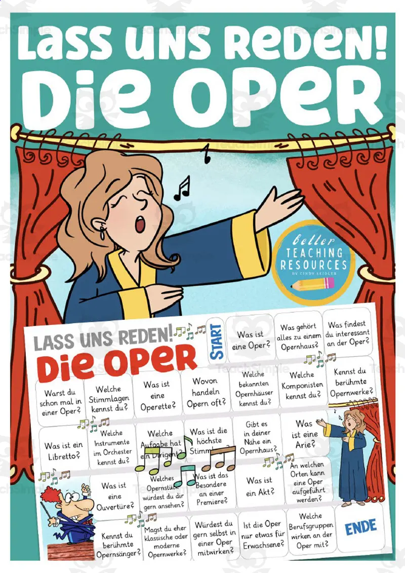 German: Let's Talk About The Opera Board Game by Teach Simple