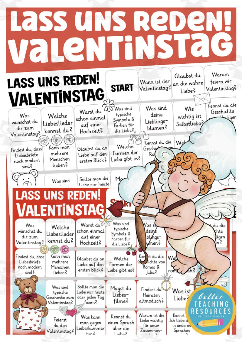 German: Let's Talk About Valentine's Board Game by Teach Simple