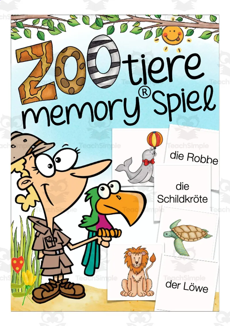 German Memory Cards: At the Zoo by Teach Simple