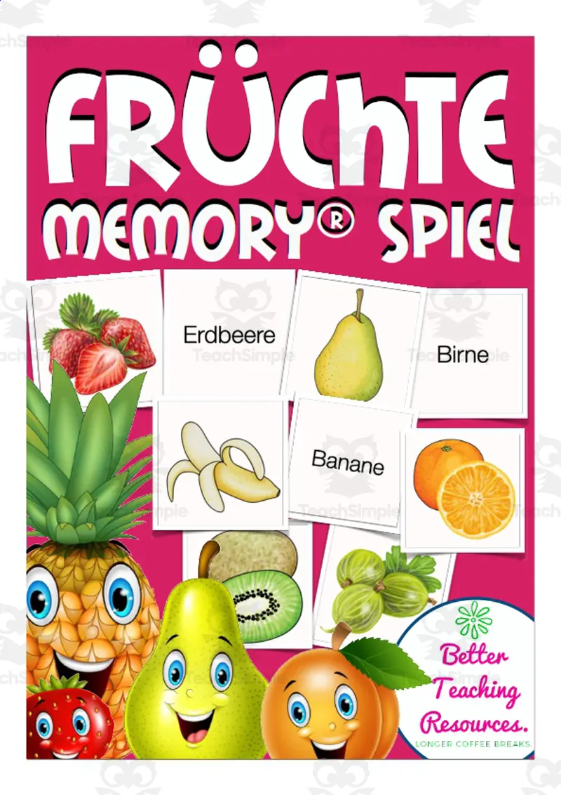 German Memory Cards: Fruit by Teach Simple
