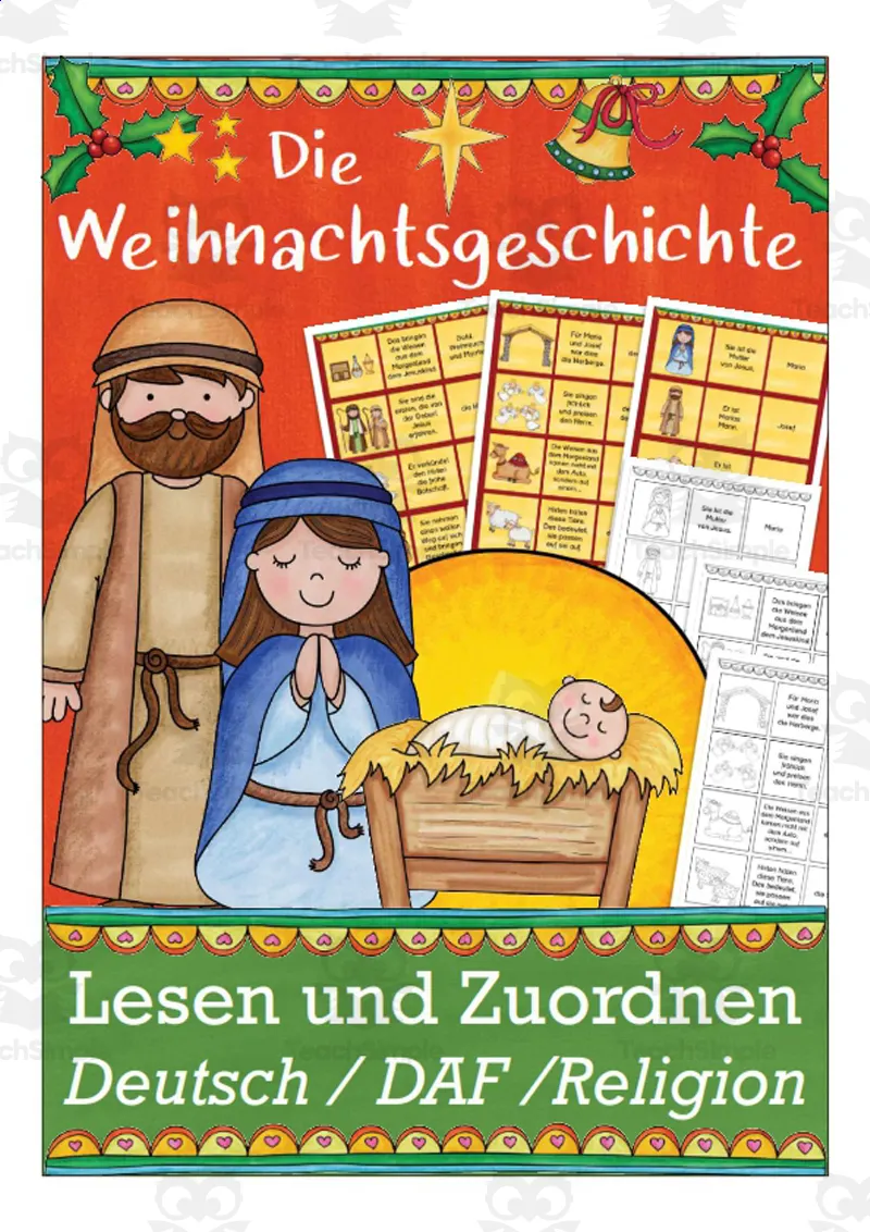 German Memory Cards: The Christmas Story by Teach Simple