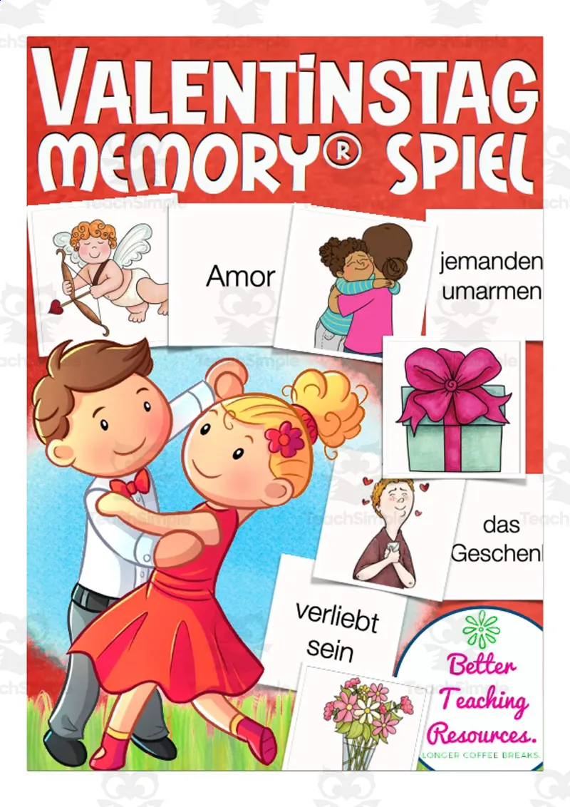 German Memory Cards: Valentine's Day by Teach Simple