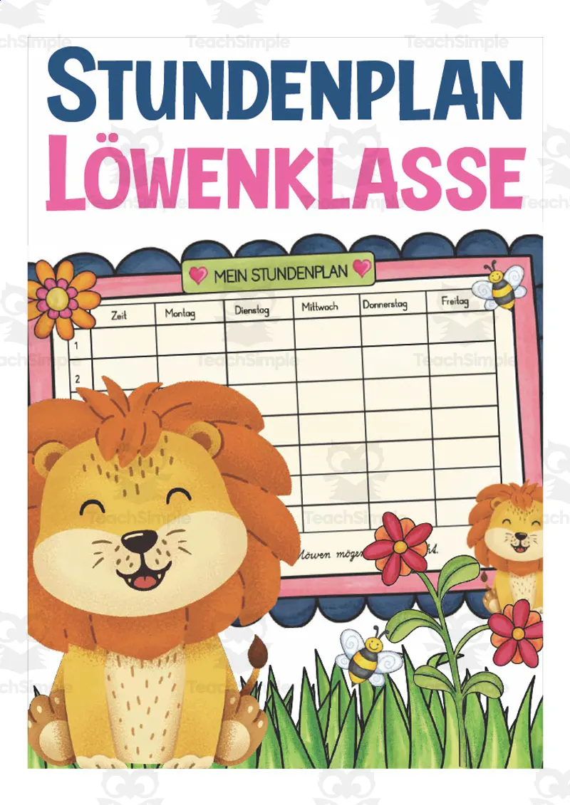 German: My Student Plan - Lion Themed by Teach Simple