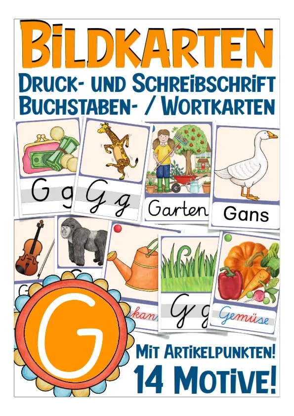 German Picture Words: Letter G by Teach Simple