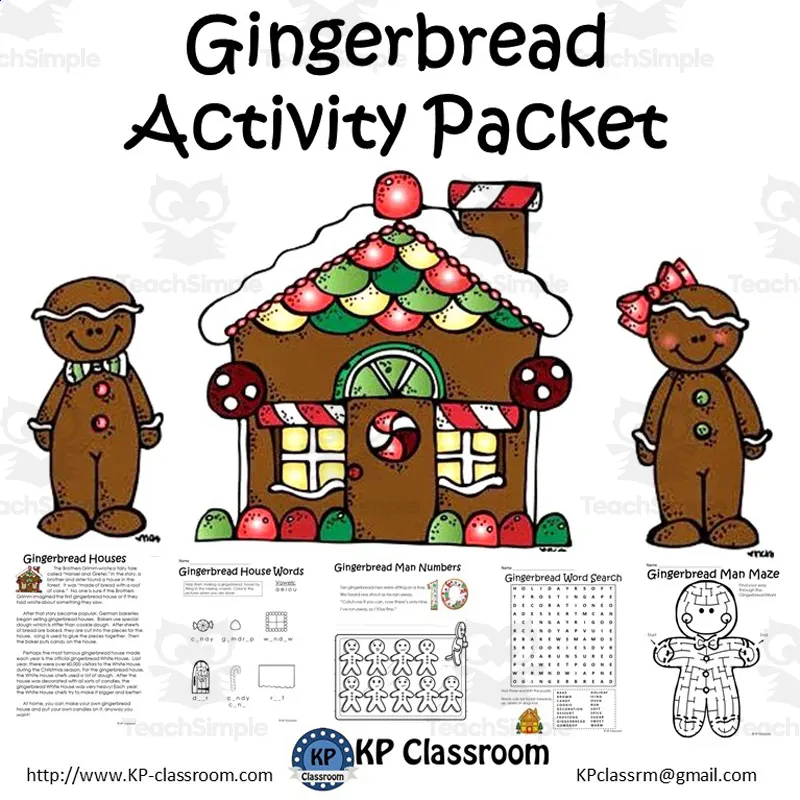 Gingerbread Activity Packet and Christmas Holiday Worksheets by Teach ...