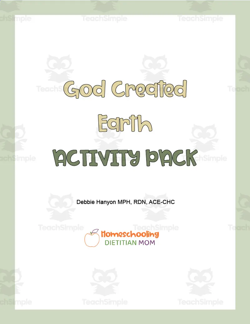 God Created Earth Activity Pack by Teach Simple