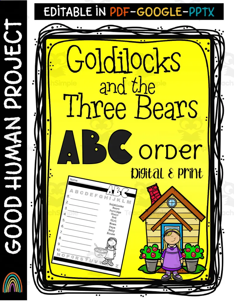 Goldilocks and the Three Bears | ABC Order Activity | Digital & Print ...