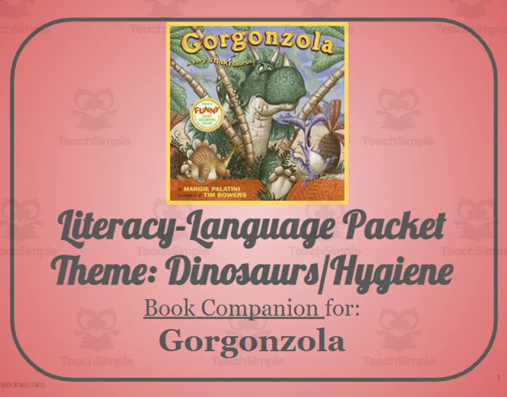 Gorgonzola: Language-Literacy Book Companion Packet by Teach Simple