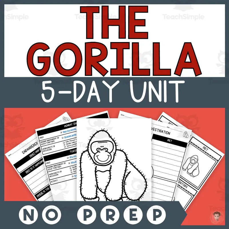 Gorilla Unit Study (Endangered Animals Lesson Plan, Videos, Activities ...