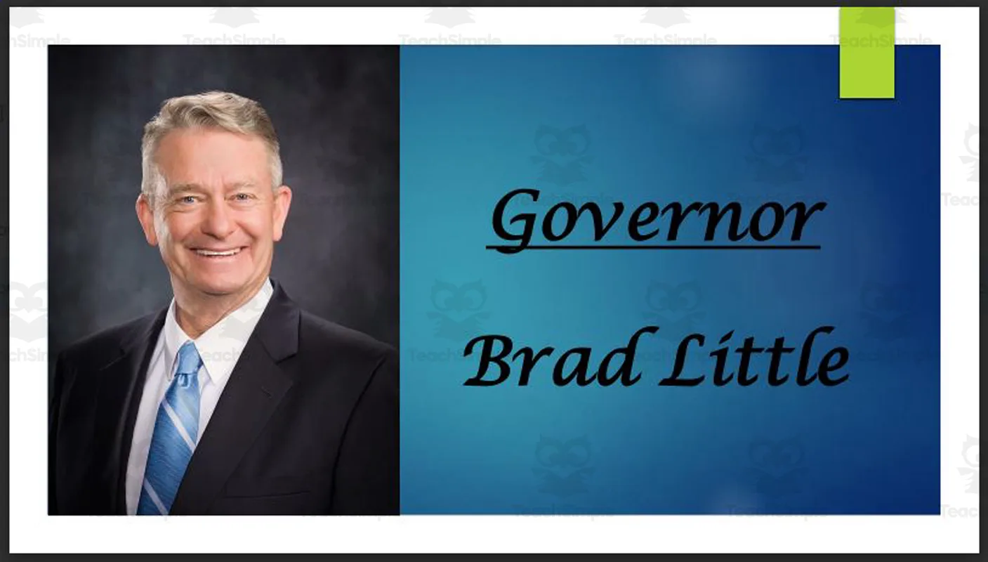 Governor Brad Little (ID) Biography PowerPoint by Teach Simple