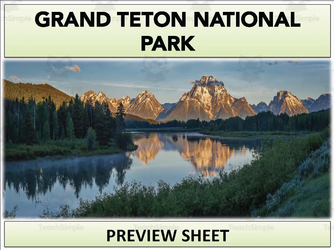 Grand Teton National Park Geography Unit by Teach Simple