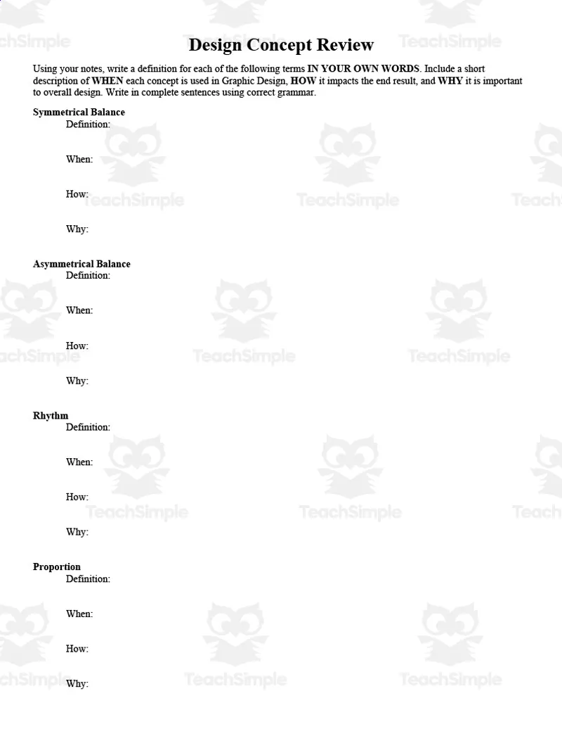Graphic Design Concept Review by Teach Simple
