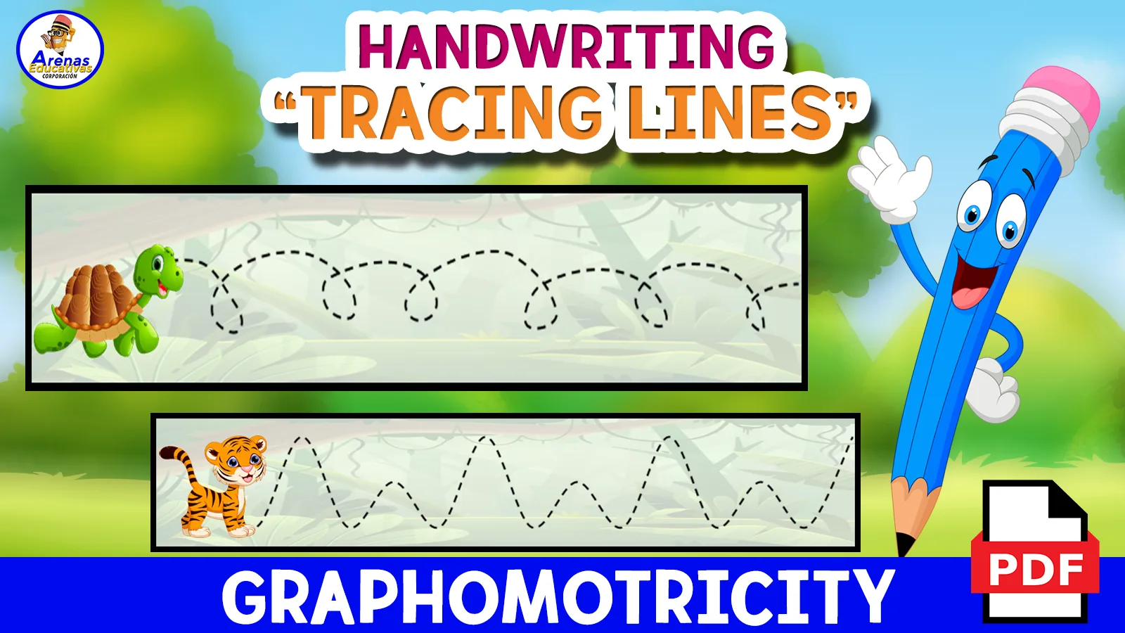 GRAPHOMOTRICITY - Tracing Lines - ANIMALS Theme by Teach Simple