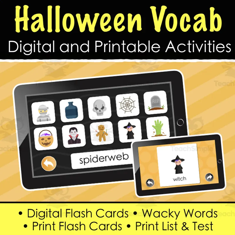 Halloween 20-Word Practice Set - Digital and Printable Activities by ...