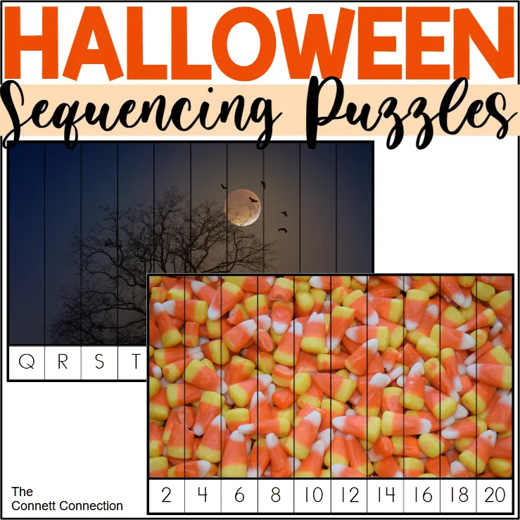 Halloween Alphabet and Number Sequencing Puzzles by Teach Simple