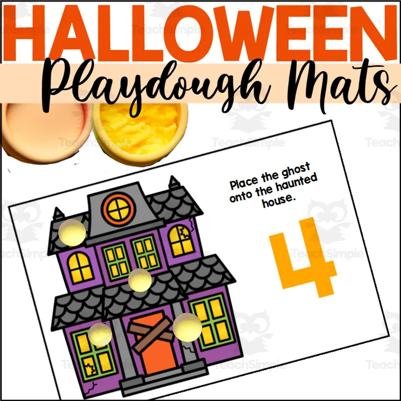 Halloween Counting to 10 Playdough Mats by Teach Simple