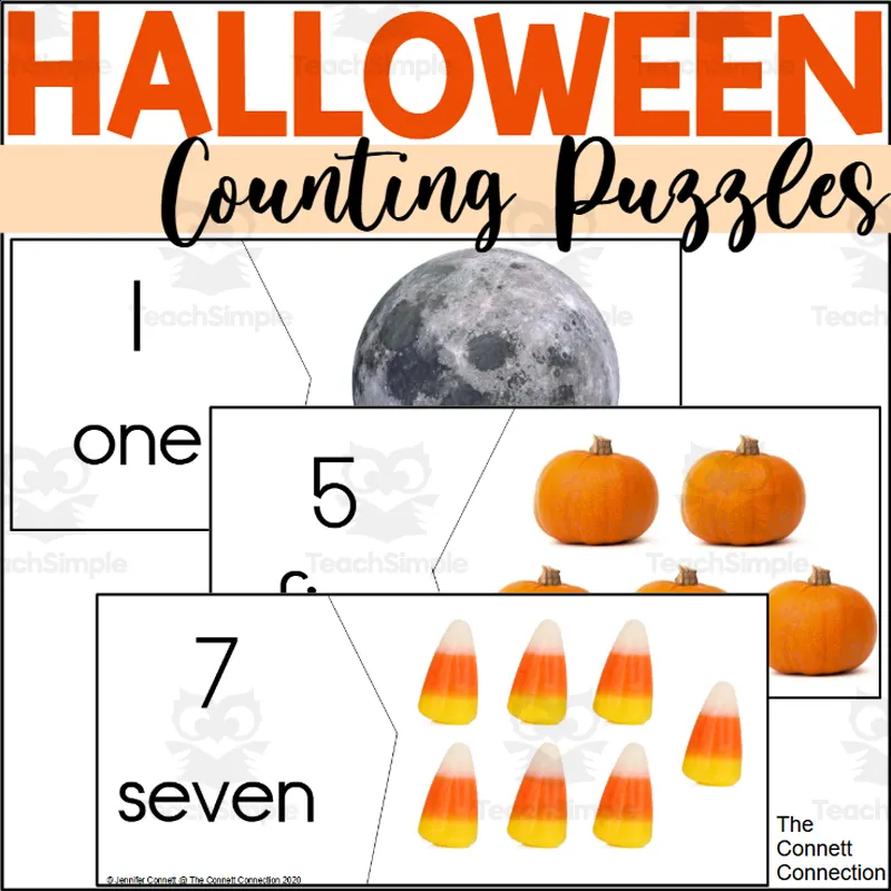 Halloween Counting to 10 Puzzles with Real Photographs by Teach Simple