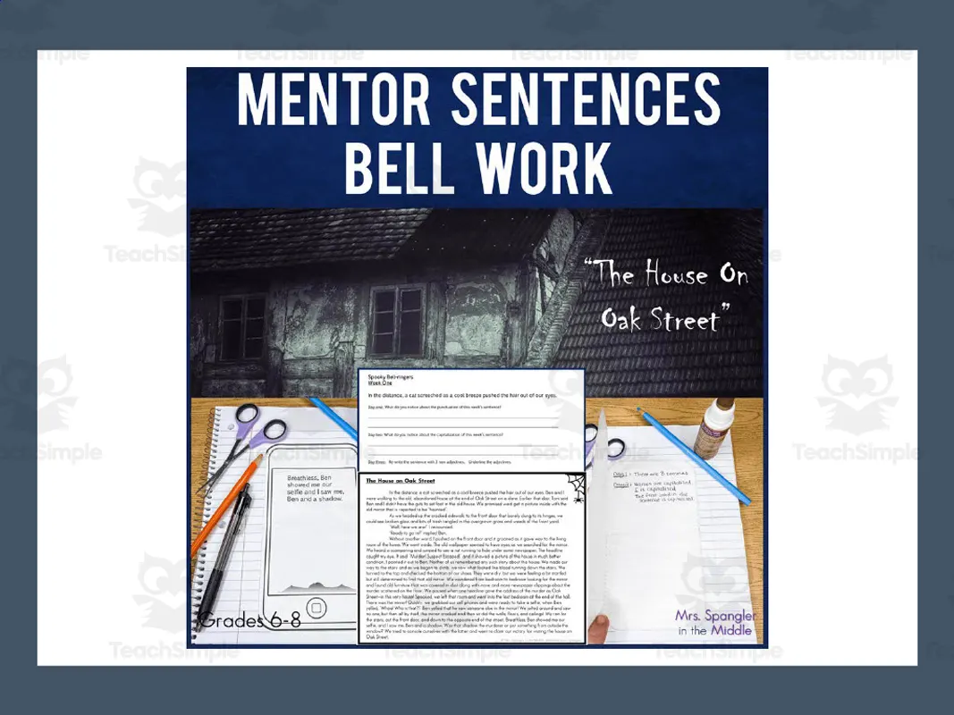 Halloween Mentor Sentences Bell Work by Teach Simple