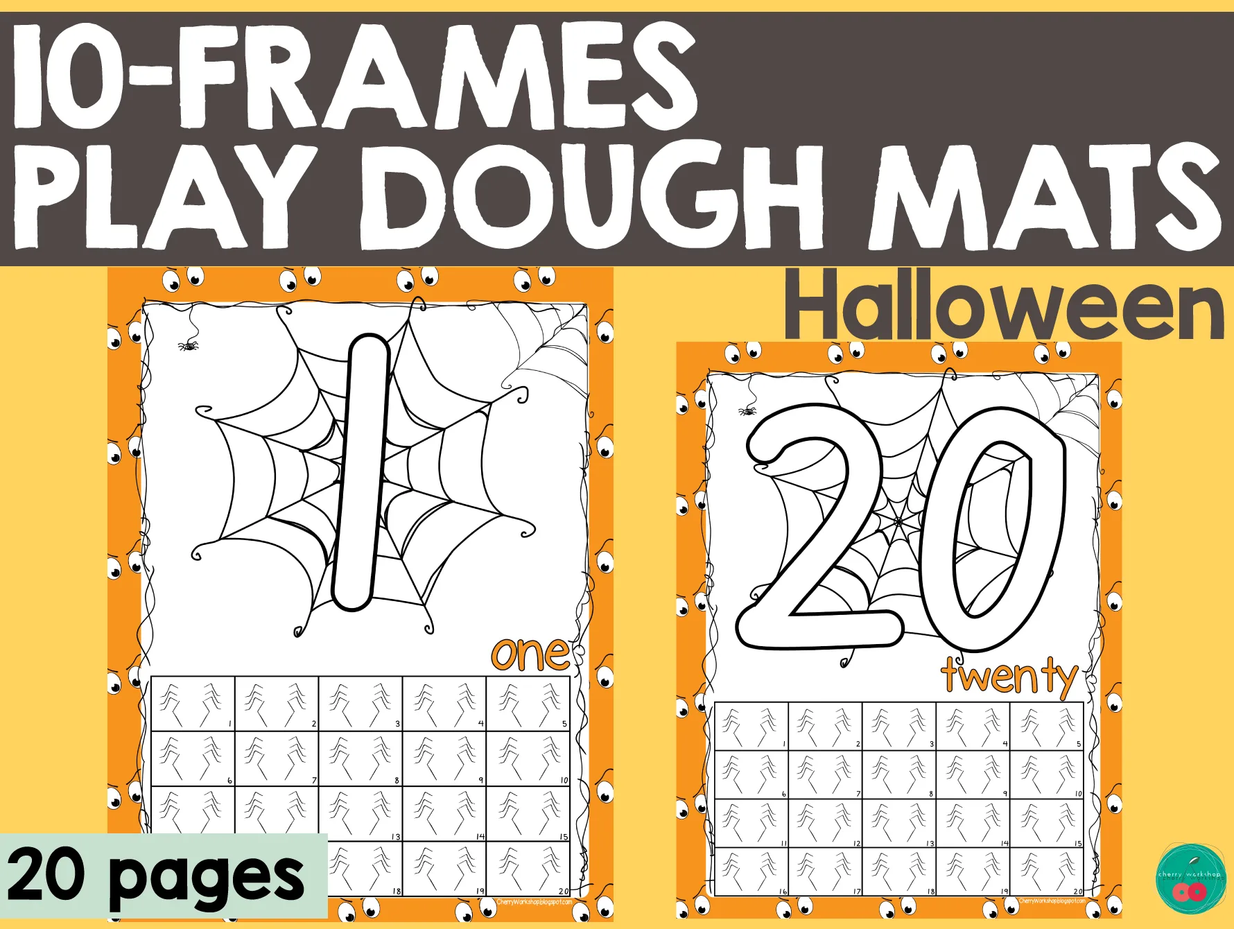 Halloween Playdough Counting Mats by Teach Simple