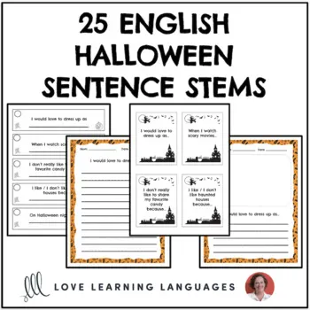 Halloween Sentence Stems - No Prep Printables by Teach Simple