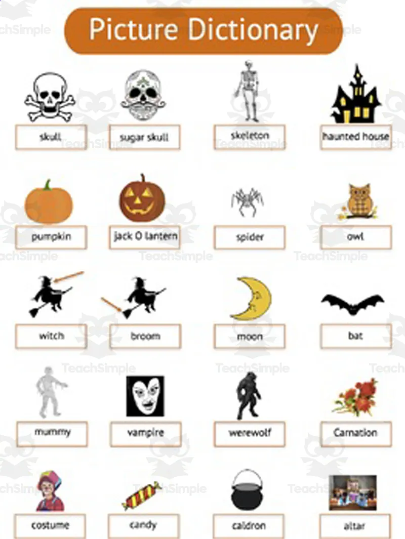 Halloween Vocabulary Packet by Teach Simple
