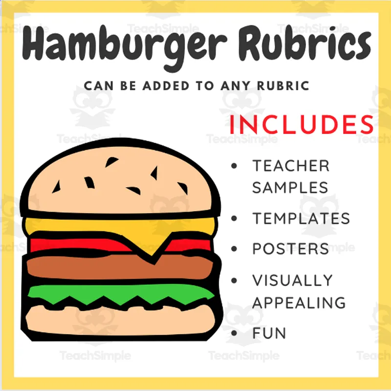 Hamburger Rubric Templates for Any Rubric by Teach Simple