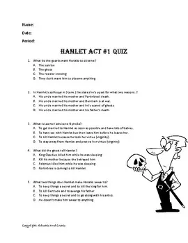 Hamlet Act 1 Quiz by Teach Simple