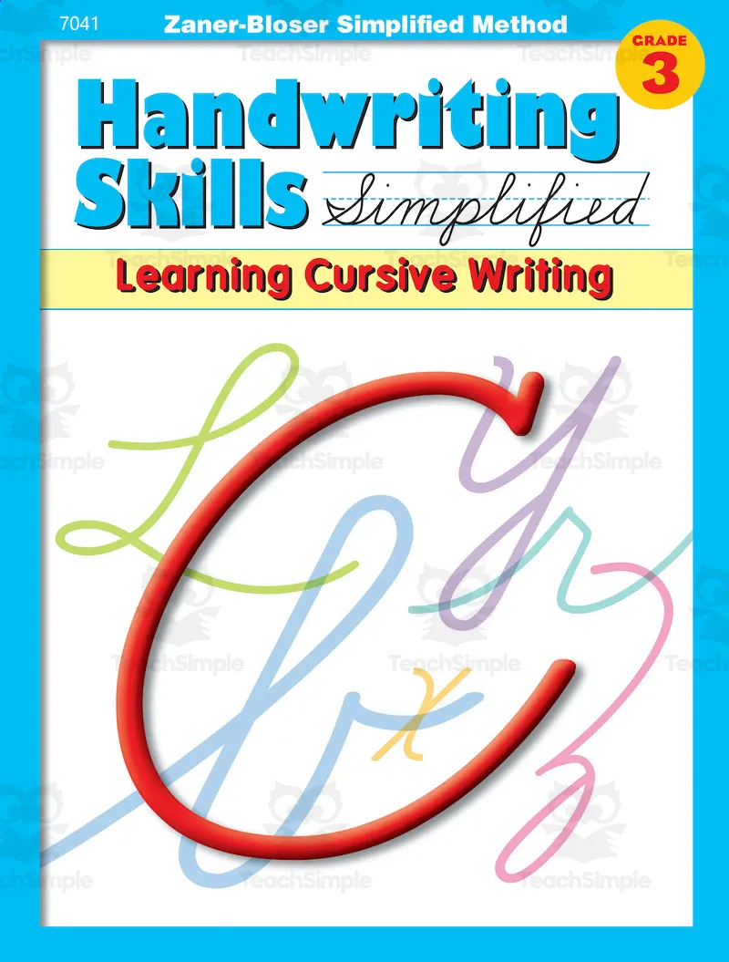 Handwriting Skills Zaner-Bloser Simplified Method – Learning Cursive ...