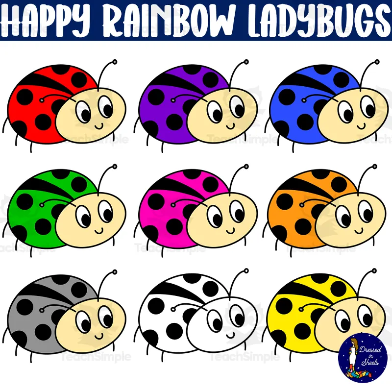 Happy Rainbow Ladybugs by Teach Simple