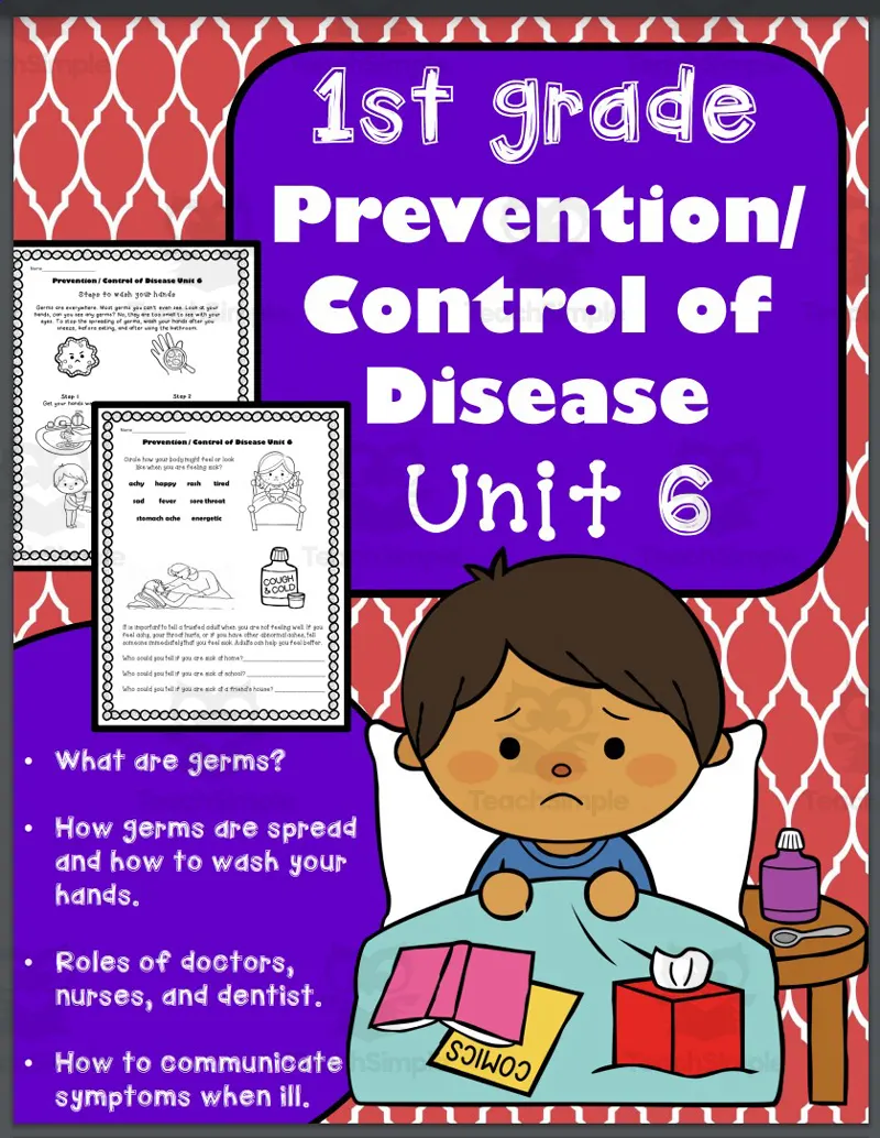 Health 1st Grade Unit 6: Prevention / Control of Disease by Teach Simple