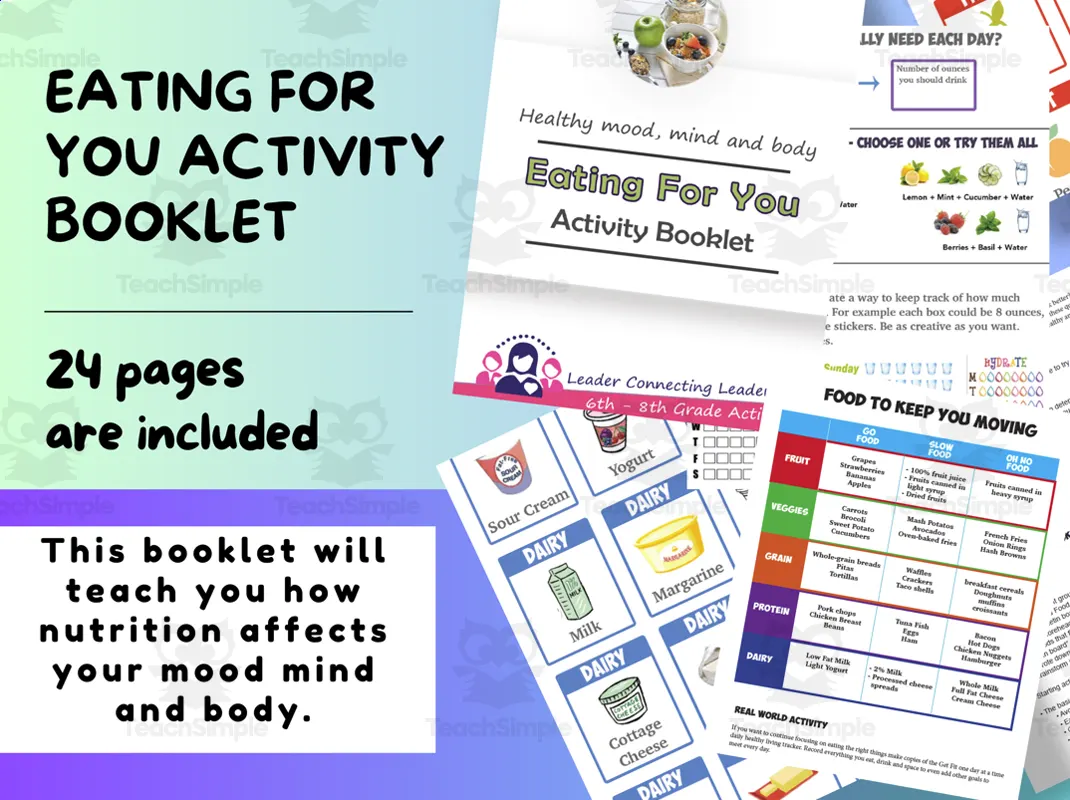 Healthy Mood, Mind, and Body Activity Booklet - Nutrition Activities by ...