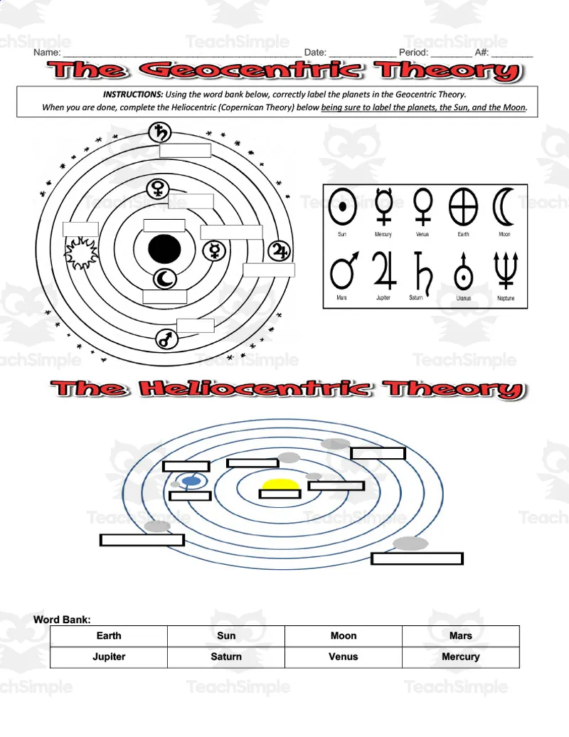 Heliocentric vs. Geocentric Theory by Teach Simple