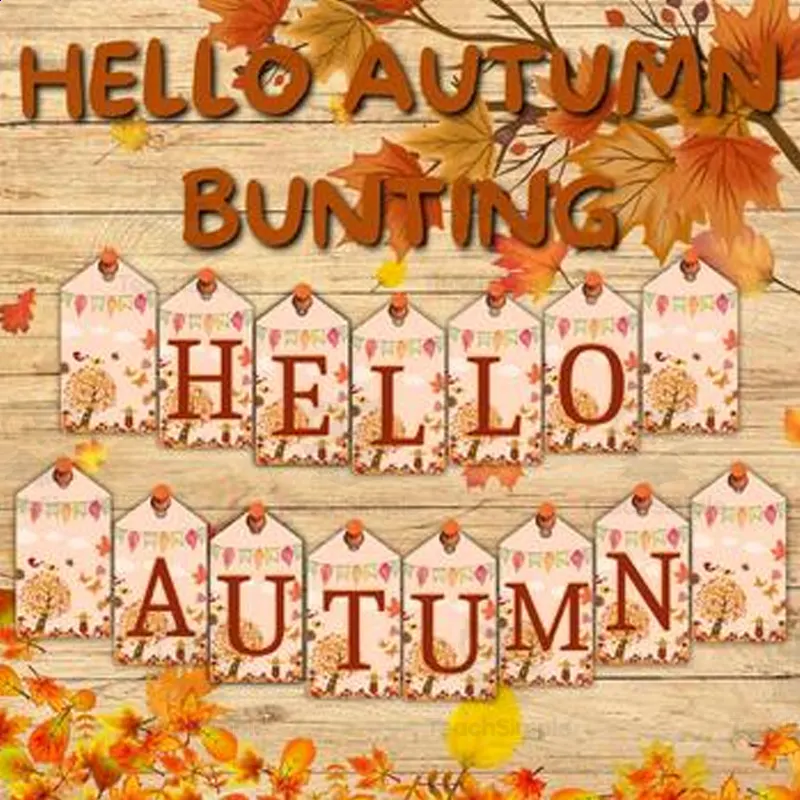 Hello Autumn Bulletin Board or Door Decor Set - Fun and Festive by ...