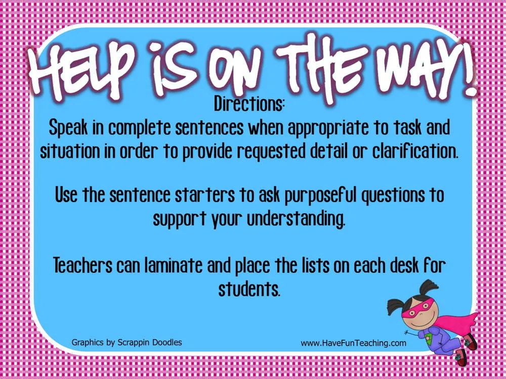 Help is On the Way Asking Questions Activity by Teach Simple