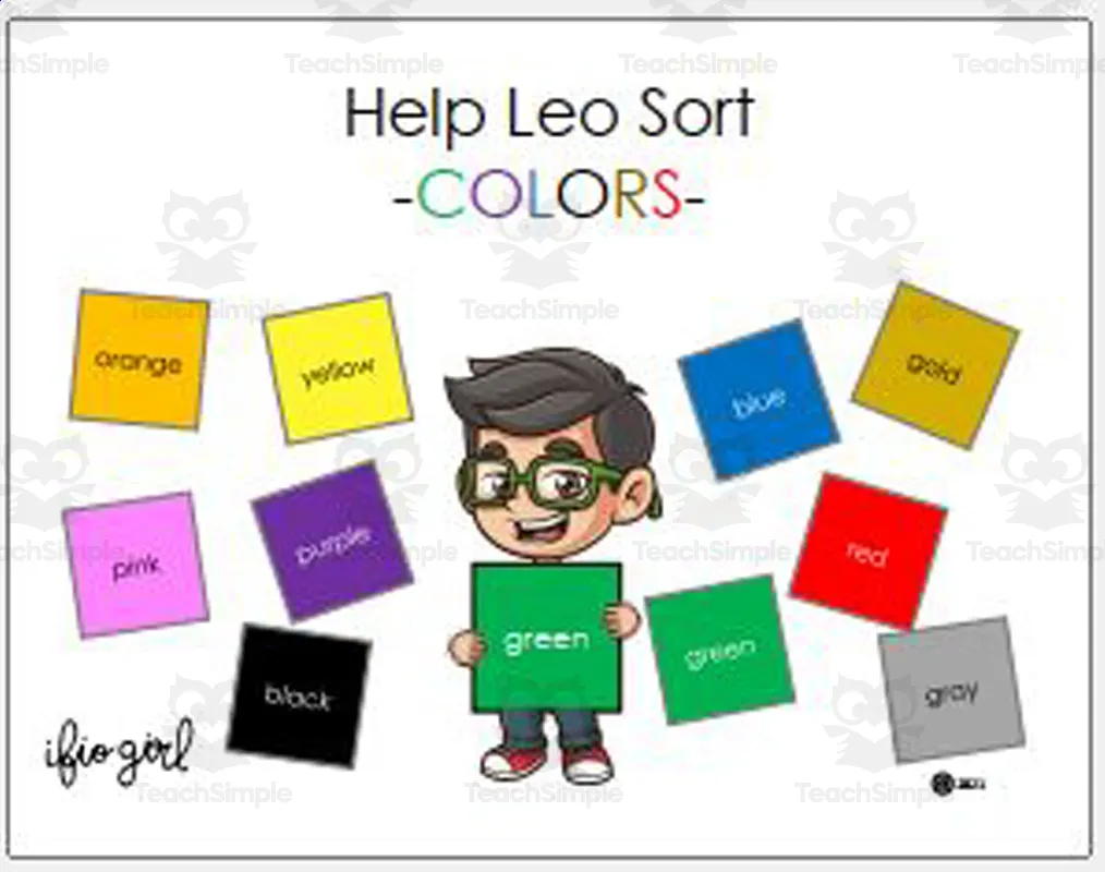 Help Leo Sort Colors - early sorting activity by Teach Simple