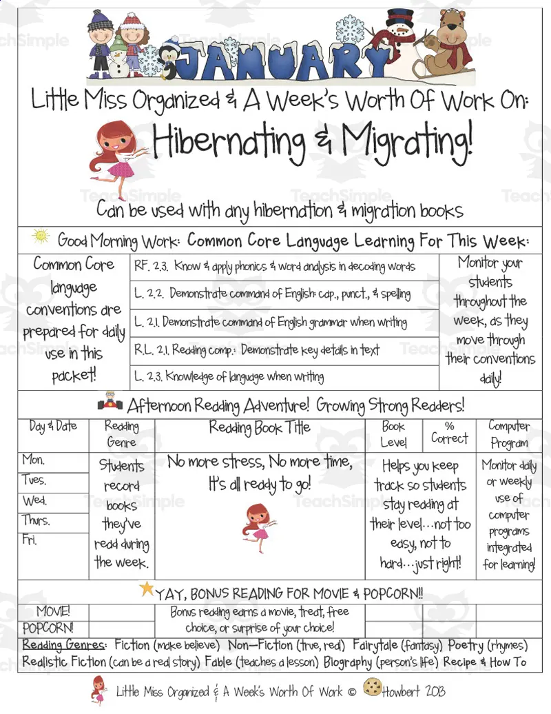 Hibernating and Migrating | Reading Activity Packet by Teach Simple