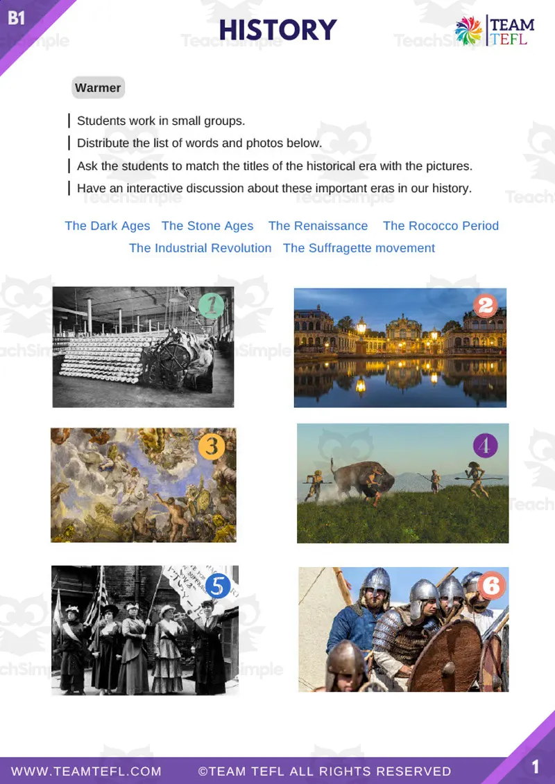 History | Intermediate Lesson Plan by Teach Simple