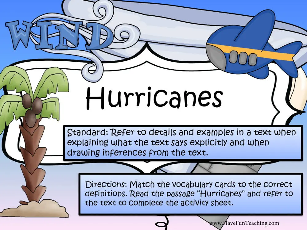 Hurricanes Reading Comprehension Activity by Teach Simple
