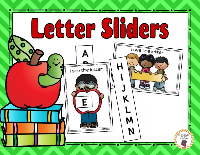 "I see the letter" Letter Sliders Activity by Teach Simple