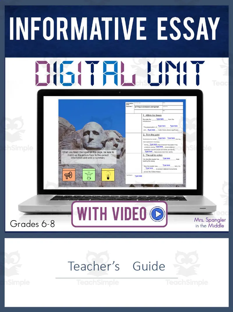 Informative Essay Digital Unit by Teach Simple