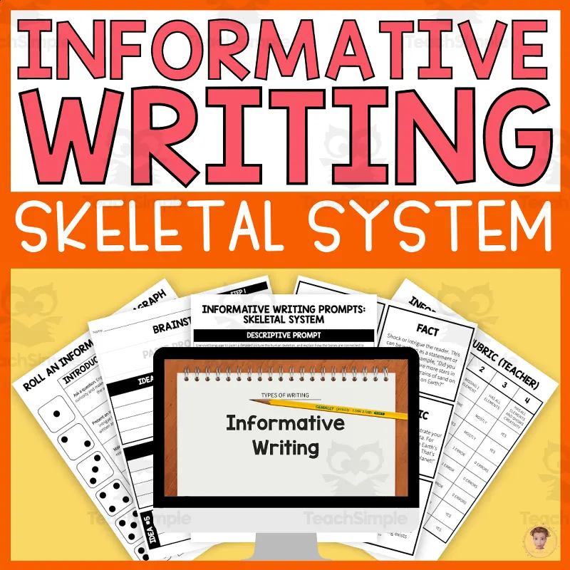 Informative Writing: Step-by-Step Skeletal System Writing Prompts by ...