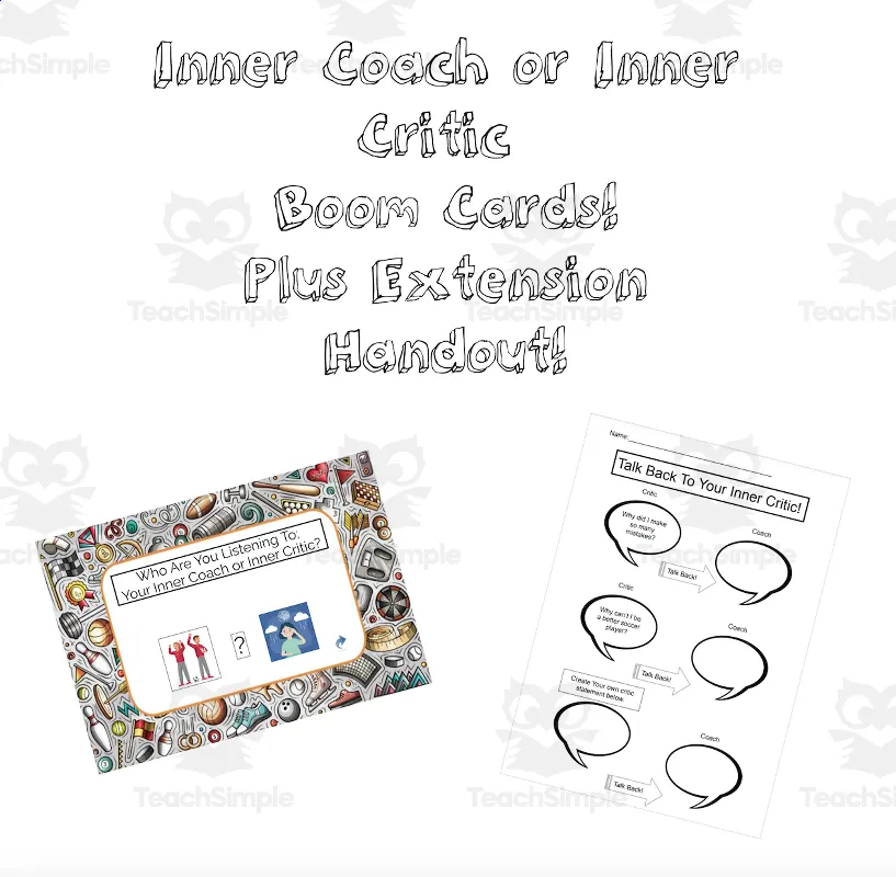 Inner Coach Or Inner Critic Boom Cards Plus Extension Handout by Teach ...