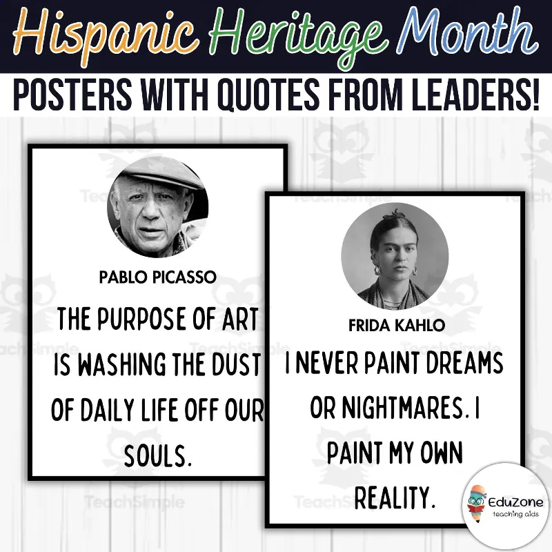 Inspiring Quotes from Hispanic Leaders: Hispanic Heritage Month Poster ...
