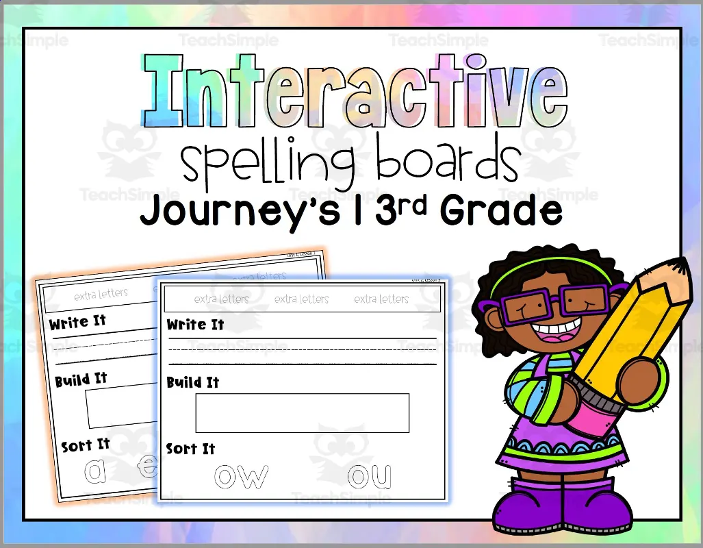 Interactive Spelling Boards - Journey's 1 - 3rd Grade by Teach Simple