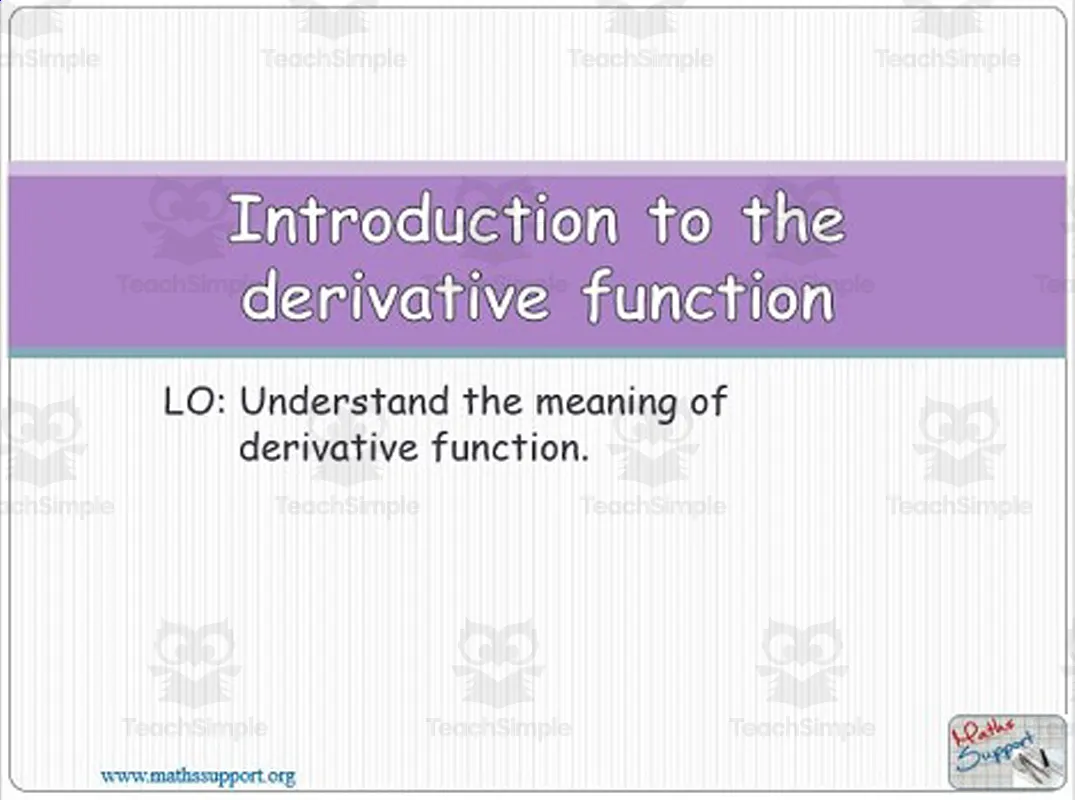 Introduction to derivative by Teach Simple