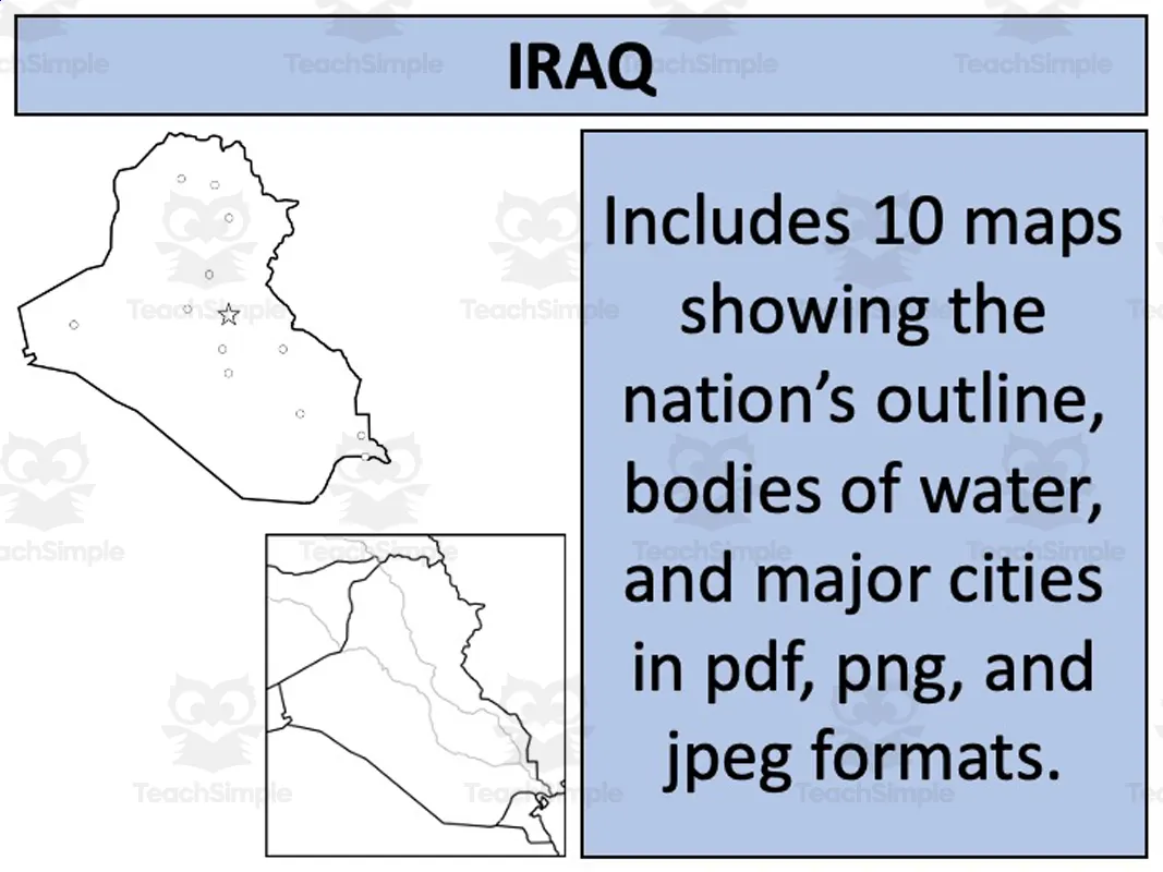 Iraq Map Resources by Teach Simple