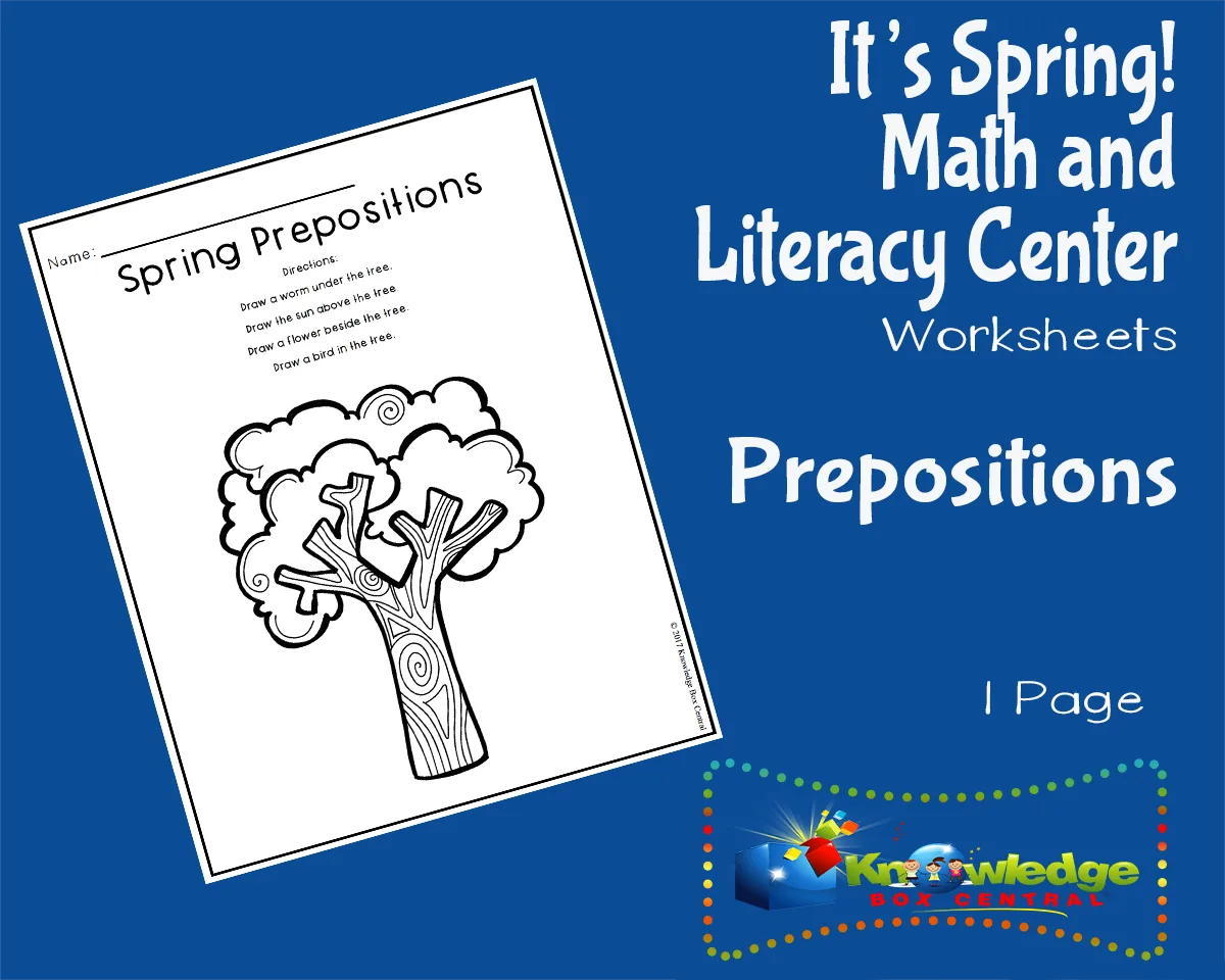 It's Spring! Kindergarten Math & Literacy Center: Prepositions by Teach ...