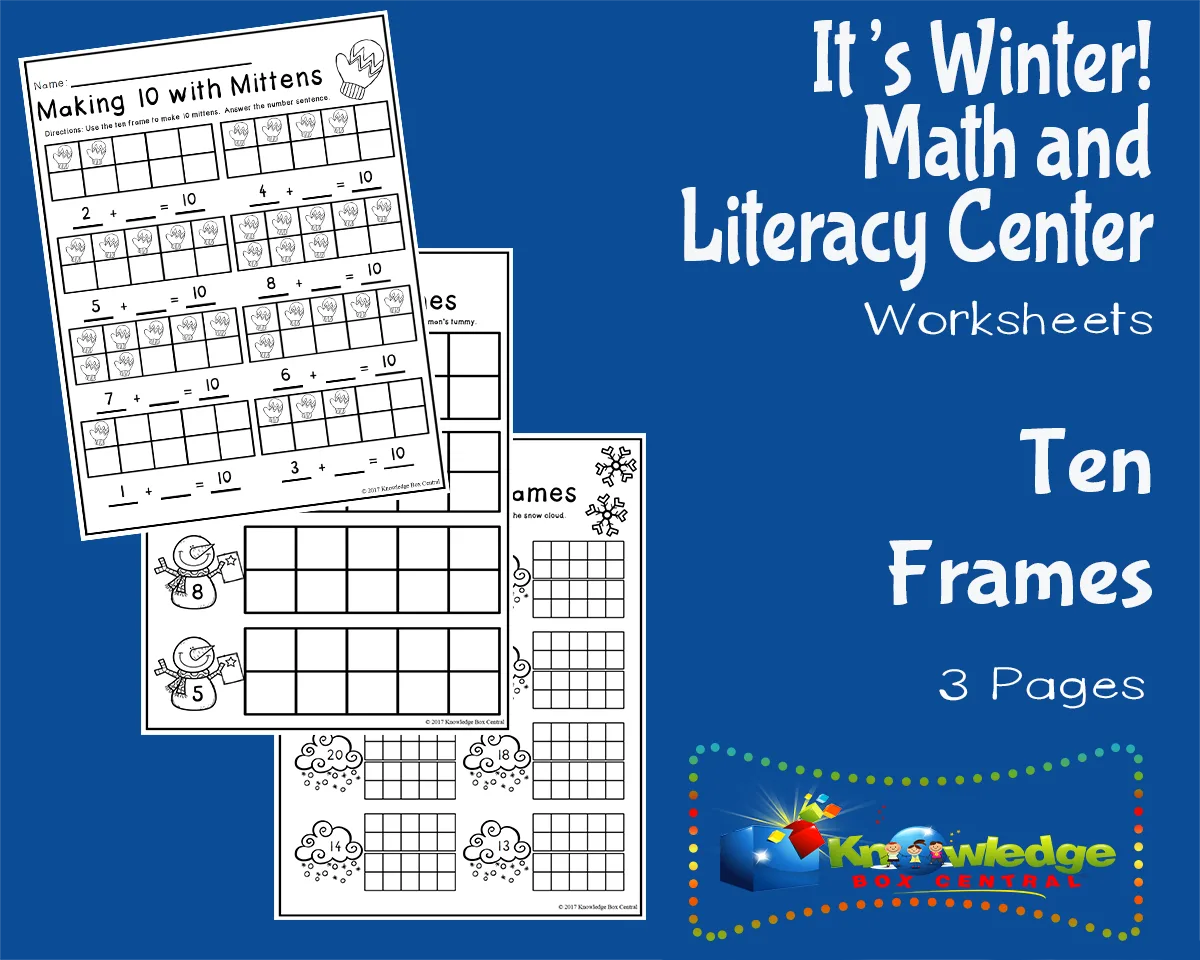 It's Winter! Kindergarten Math & Literacy Center: Ten Frames by Teach ...