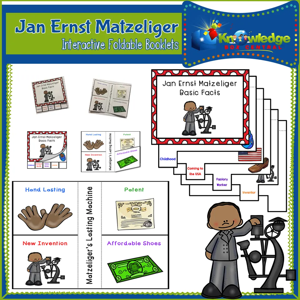 Jan Ernst Matzeliger Interactive Foldable Booklets – EBOOK by Teach Simple