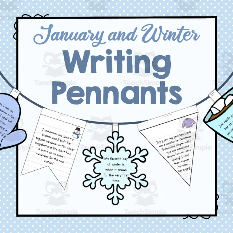 January and Winter Writing Pennants | Writing Pennants or Banners ...